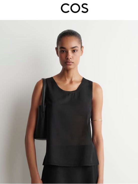 COS | Tops | Cos Semisheer Layered Wool Top Size 4 Black | Poshmark